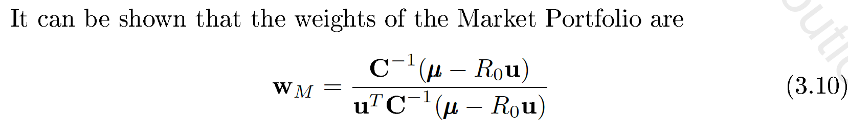 6. Market Portfolio Weights - In order to derive | Chegg.com