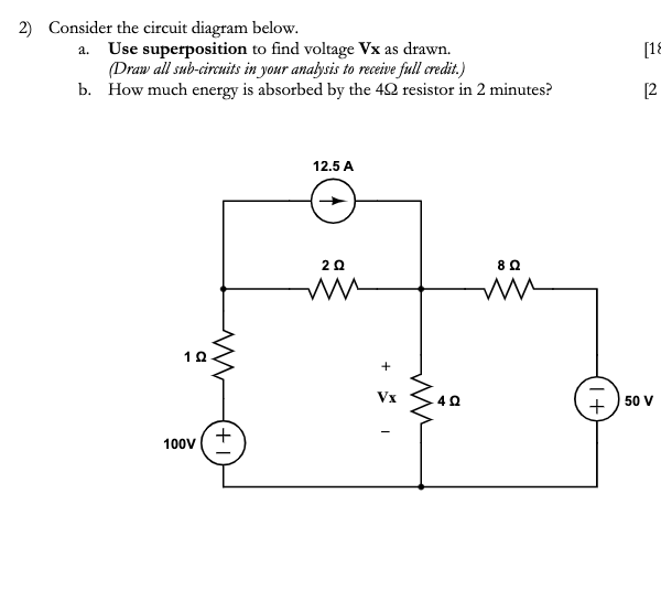 Solved 2) Consider the circuit diagram below. a. Use | Chegg.com