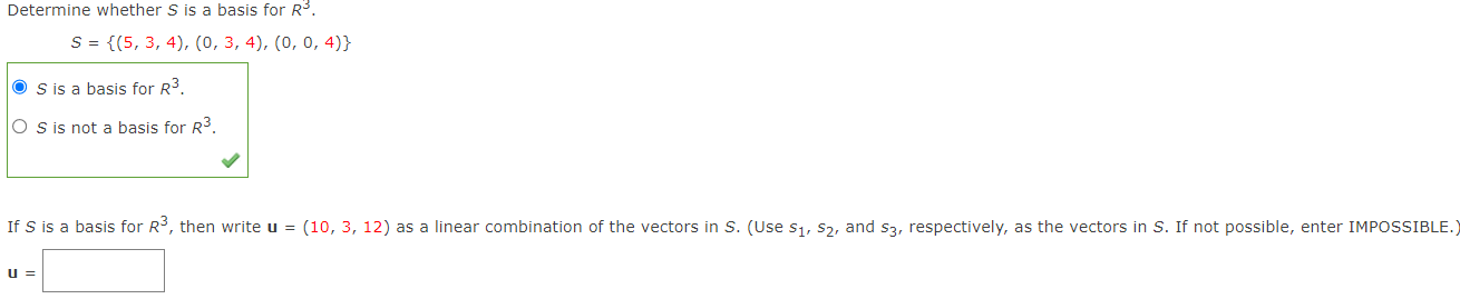 Solved Determine whether S is a basis for R3. | Chegg.com