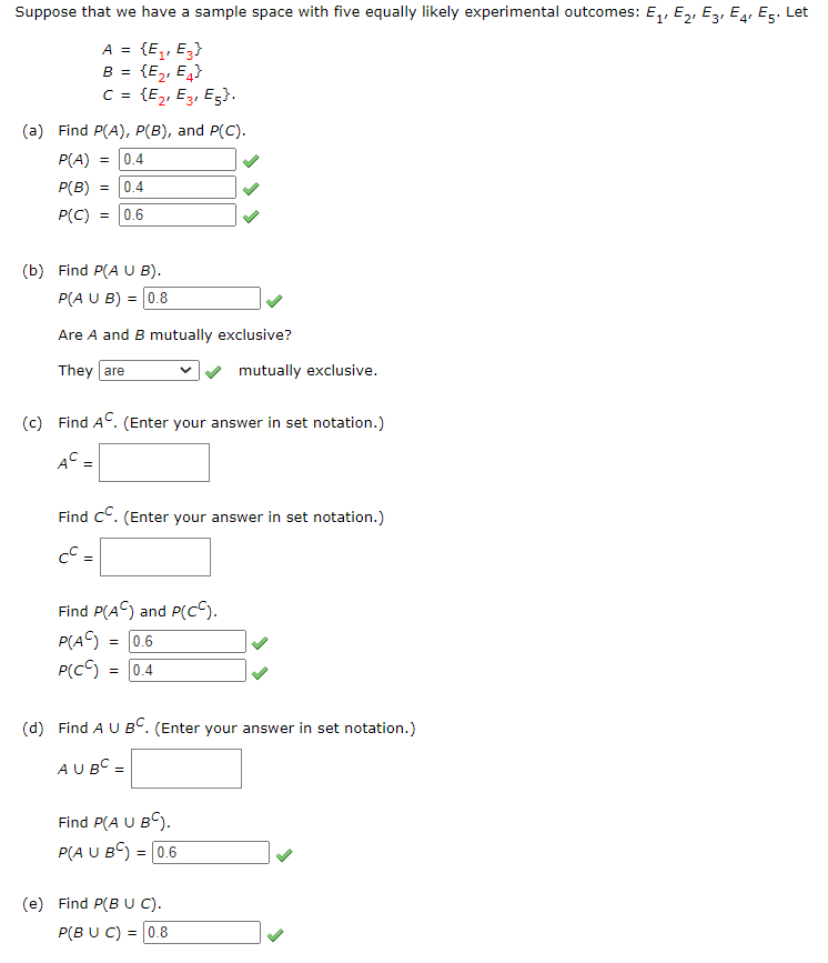 Solved Suppose that we have a sample space with five equally | Chegg.com