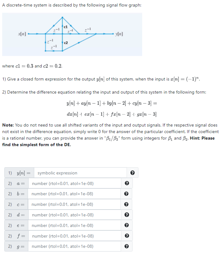 Solved A discrete-time system is described by the following | Chegg.com