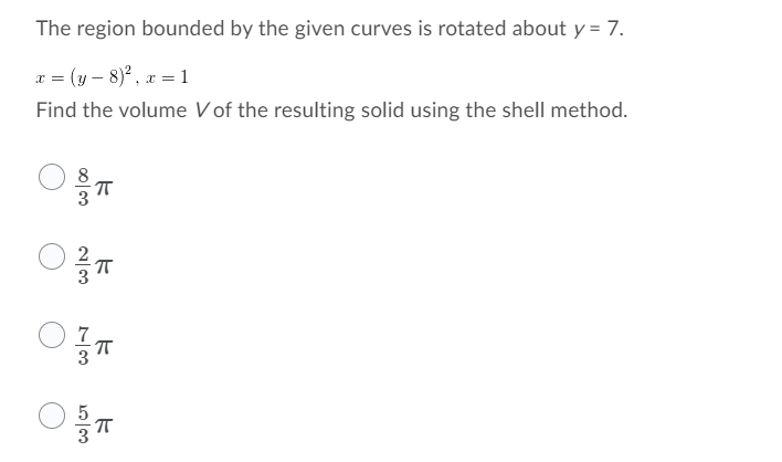 Solved The region bounded by the given curves is rotated | Chegg.com