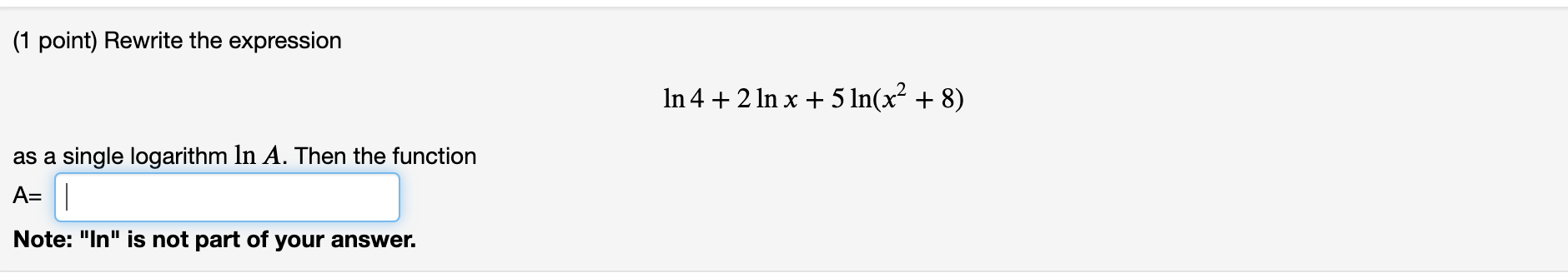 Solved (1 point) Rewrite the expression as a single | Chegg.com