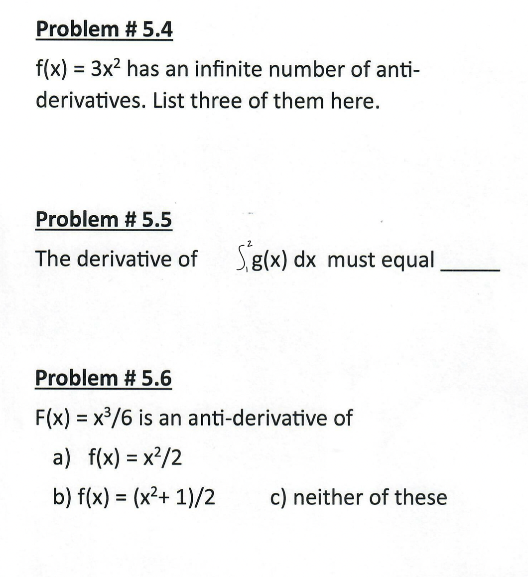 Solved f(x)=3x2 has an infinite number of antiderivatives. | Chegg.com