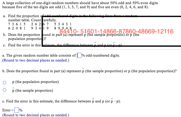 Solved A Large Collection Of One Digit Random Numbers
