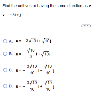 Solved Find the unit vector having the same direction as \\( | Chegg.com