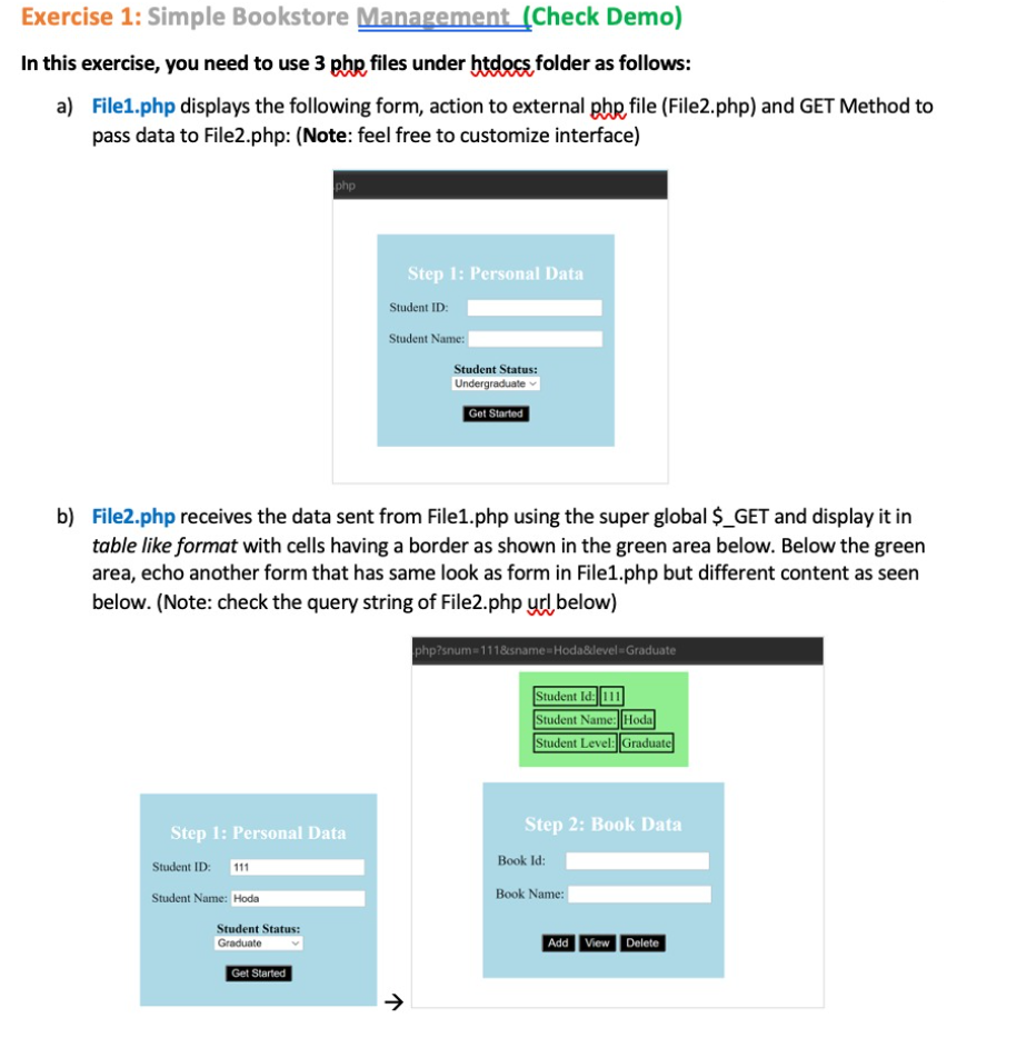 Solved Exercise 1: Simple Bookstore Management (Check Demo) | Chegg.com