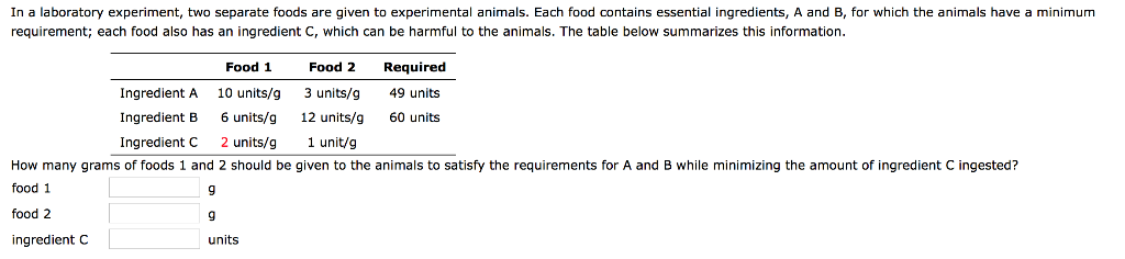 Solved In a laboratory experiment, two separate foods are | Chegg.com