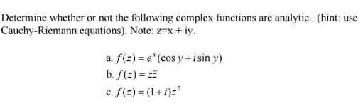 Solved Determine whether or not the following complex | Chegg.com