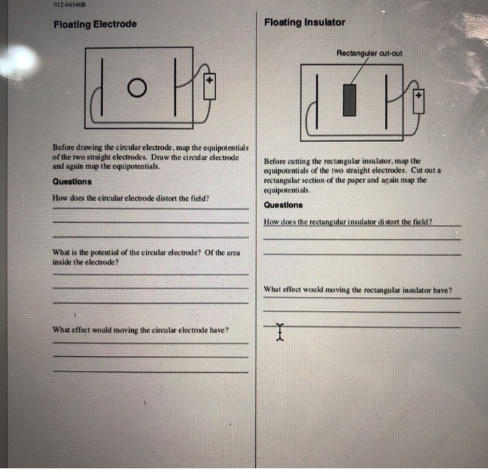 Solved 012-04346B Floating Electrode Floating Insulator | Chegg.com