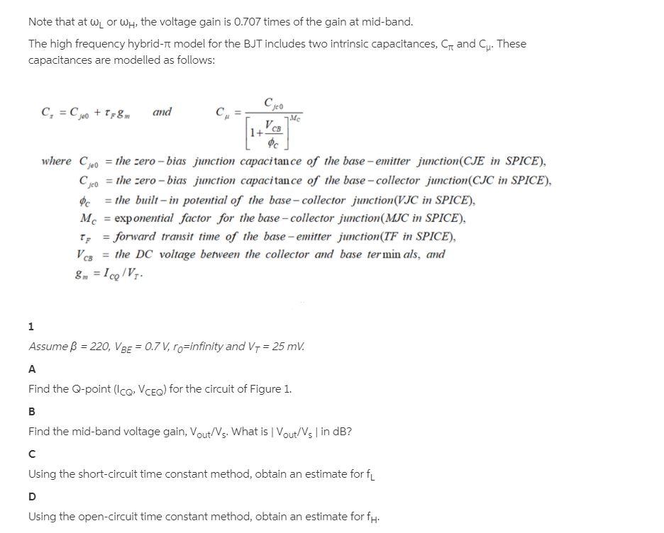 Solved Estimation of -3 dB frequencies using the | Chegg.com