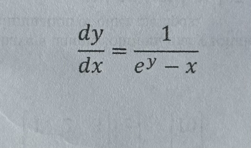 Solved dxdy=ey−x1 | Chegg.com