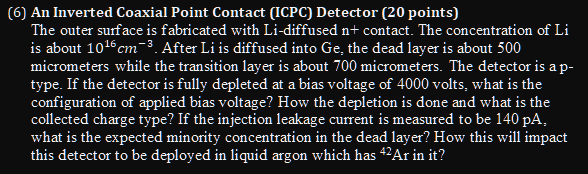 6) An Inverted Coaxial Point Contact (ICPC) Detector | Chegg.com