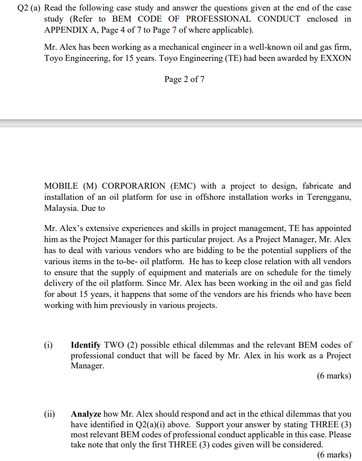 Solved Q2 (a) Read the following case study and answer the | Chegg.com