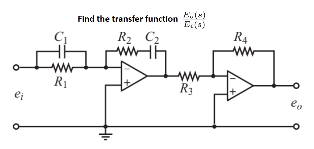 Solved Find the transfer function E.(s) Ei(s) C R2 C2 www HH | Chegg.com