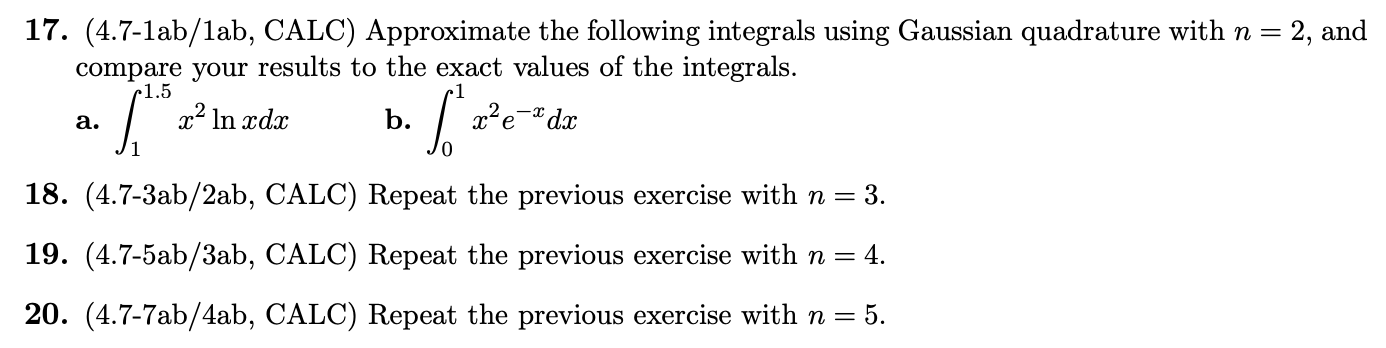 Solved (4.7-1ab/1ab, ﻿CALC) ﻿Approximate the following | Chegg.com