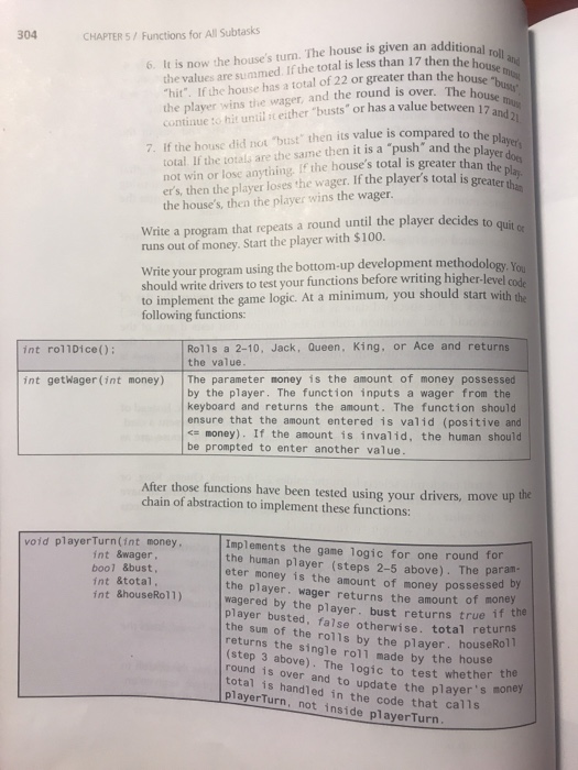Write a program that plays a simplified dice version | Chegg.com