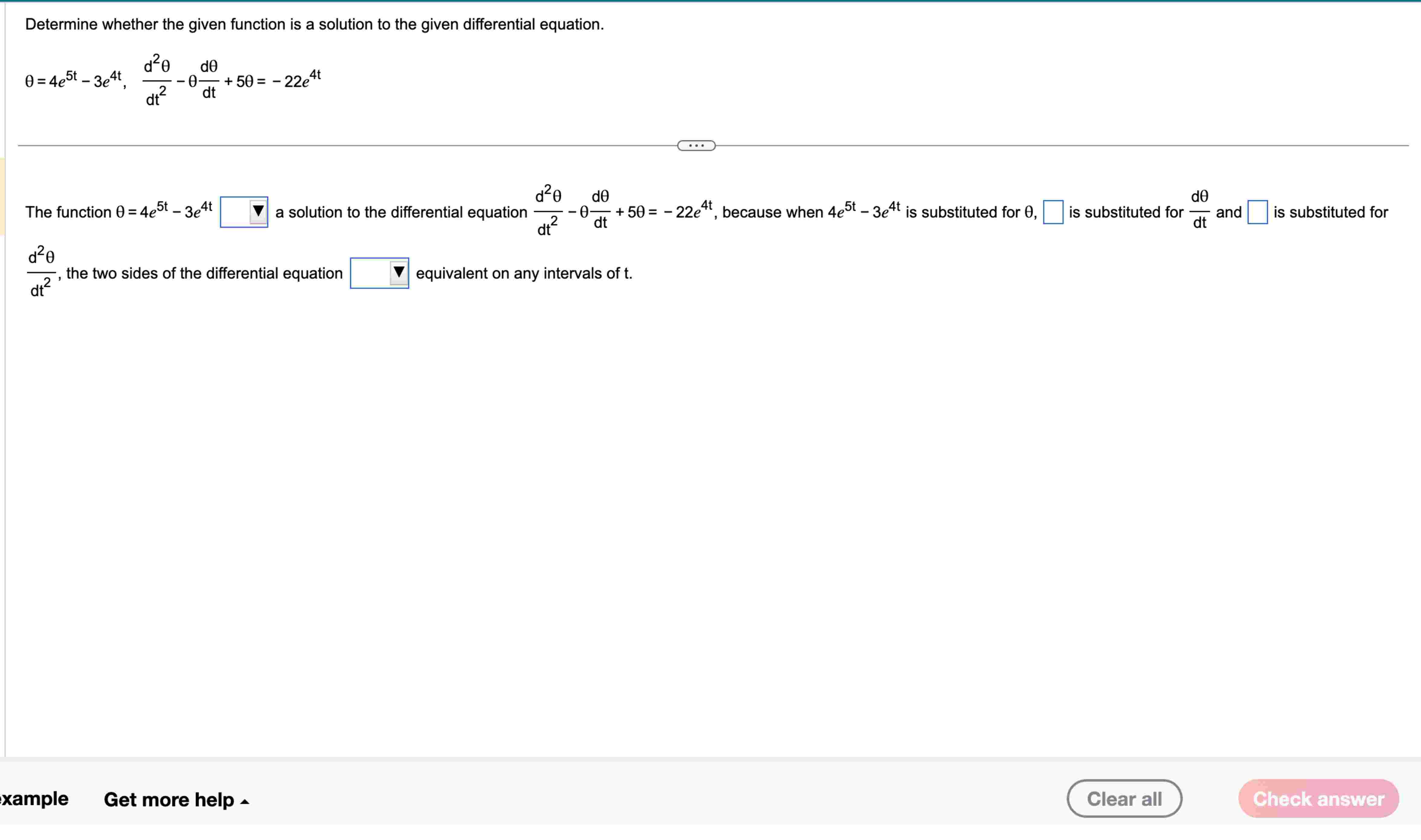 Solved Determine whether the given function is ﻿a solution | Chegg.com