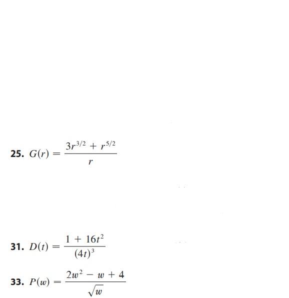 Solved 3-34 Differentiate the function. 3r3/2 + p 5/2 25. | Chegg.com