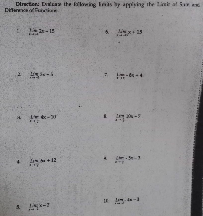 Solved Evaluate the following limits by applying the Limit | Chegg.com