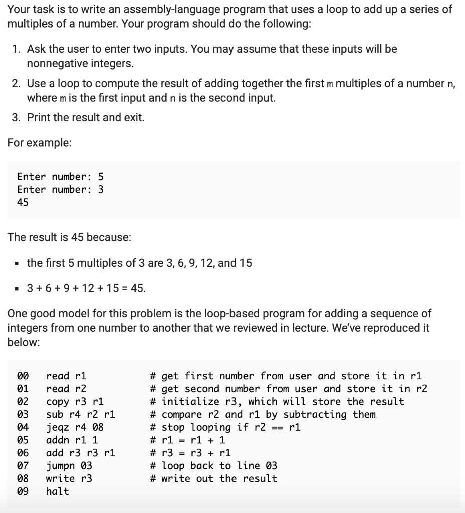 Your task is to write an assembly-language program | Chegg.com