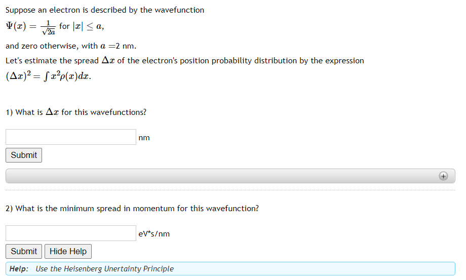 Solved Suppose An Electron Is Described By The Wavefunction