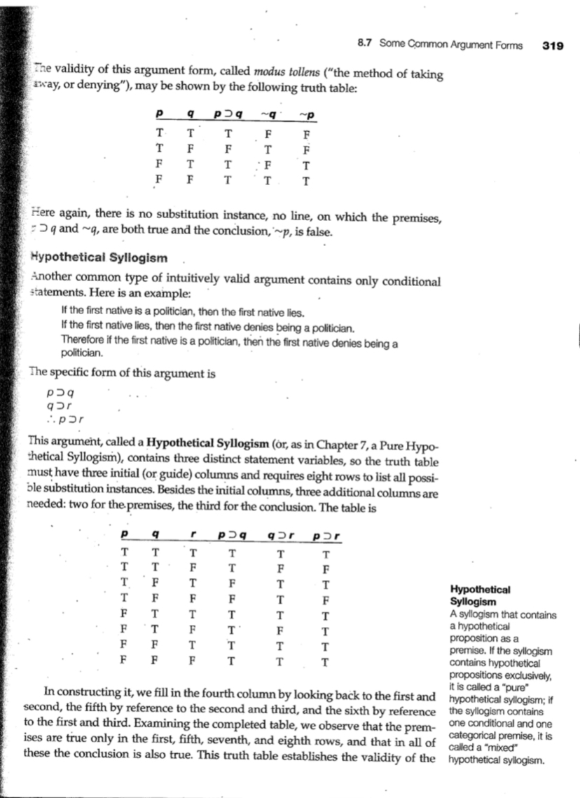 TRUTH TABLES: True (T) or False (F). Refer to the | Chegg.com