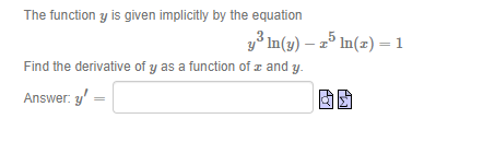 Solved The function y ﻿is given implicitly by the | Chegg.com