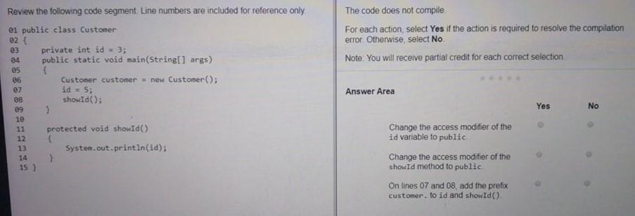 Solved Review the following code segment Line numbers are | Chegg.com