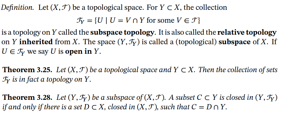 Solved Definition. Let (X,T) be a topological space. For Y | Chegg.com
