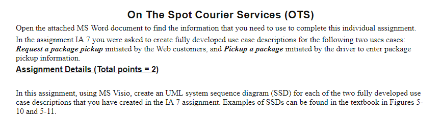 On The Spot Courier Services (OTS) Open the attached | Chegg.com