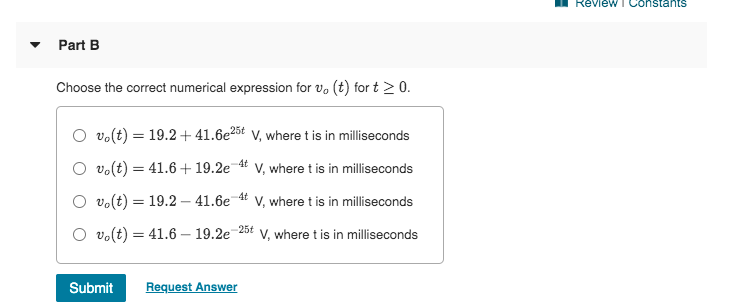 Solved Review Constants Part B Choose the correct numerical | Chegg.com