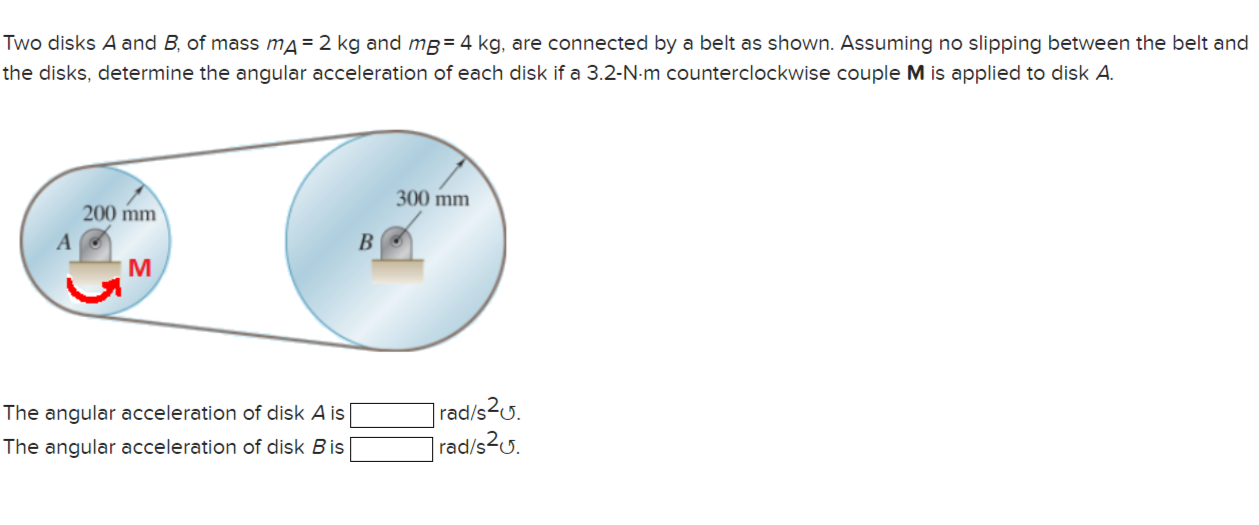 Solved Two disks A and B, of mass ma= 2 kg and mb= 4 kg, are | Chegg.com