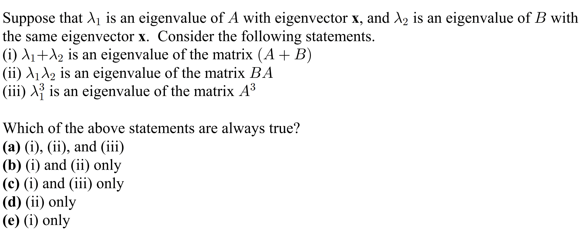 Solved Suppose That λ1 Is An Eigenvalue Of A With 