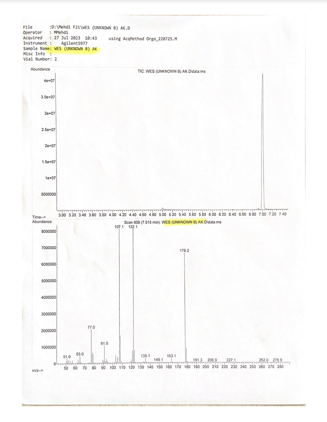 Solved Can someone read/interpret the compound in this GCMS? | Chegg.com