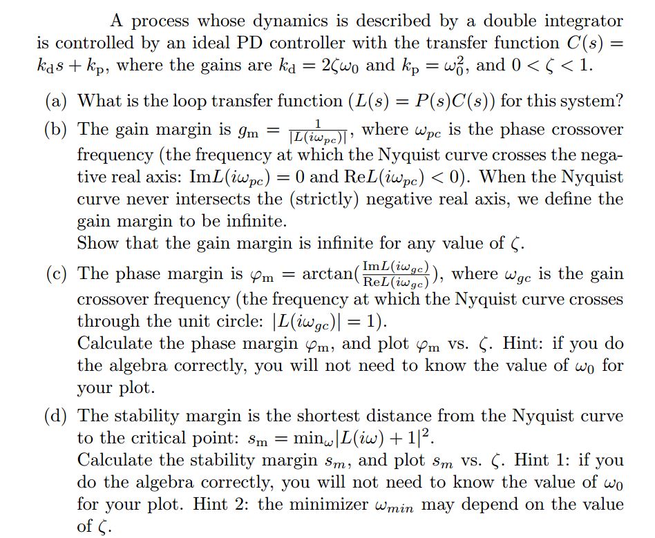 Solved A process whose dynamics is described by a double | Chegg.com
