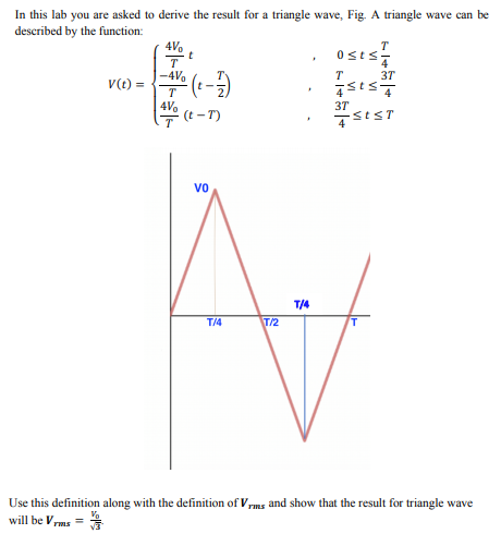Solved calculate the Vrms of the triangle wave. Show your | Chegg.com