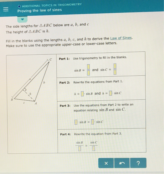 Solved O ADDITIONAL TOPICS IN TRIGONOMETRY Proving the law | Chegg.com