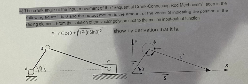 Solved The crank angle of the input movement of the | Chegg.com