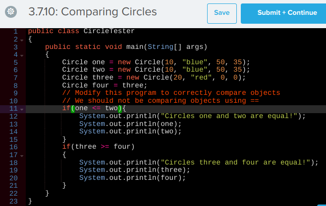 Solved Exercise 3.7.10: Comparing Circles 5 points Let's Go! | Chegg.com