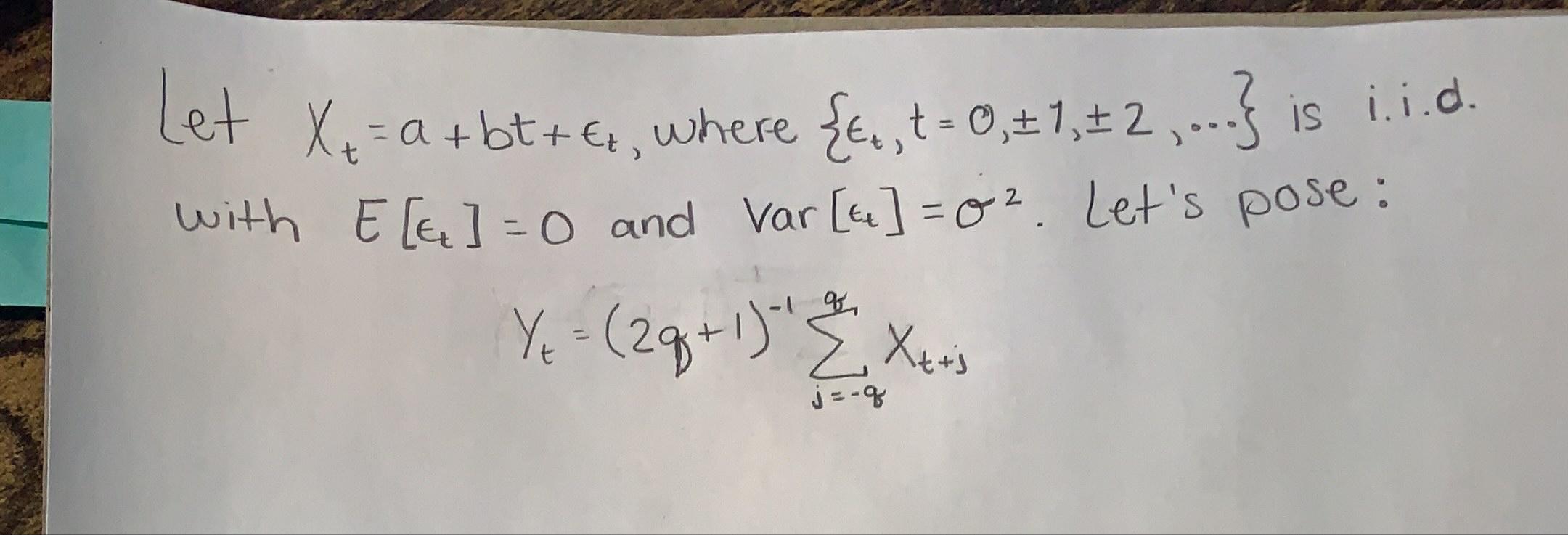 Solved a) Calculate the mean and the variance of Yt b) | Chegg.com