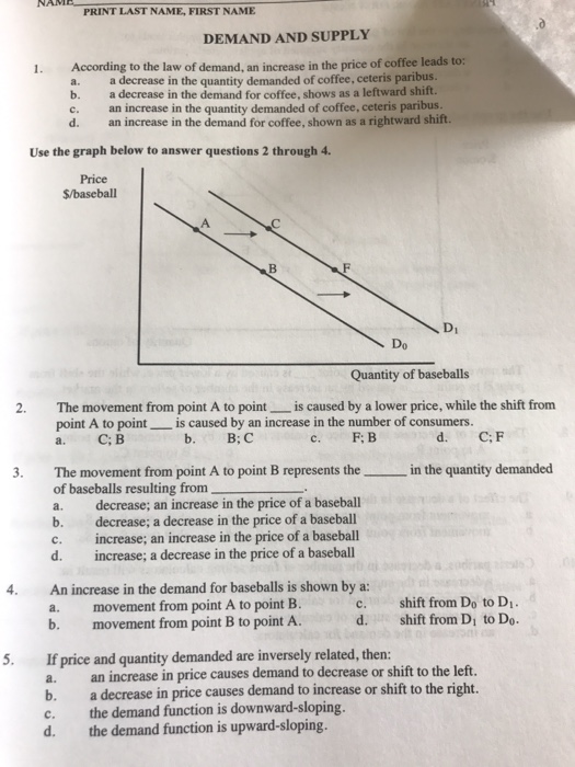 Solved PRINT LAST NAME, FIRST NAME DEMAND AND SUPPLY 1. | Chegg.com