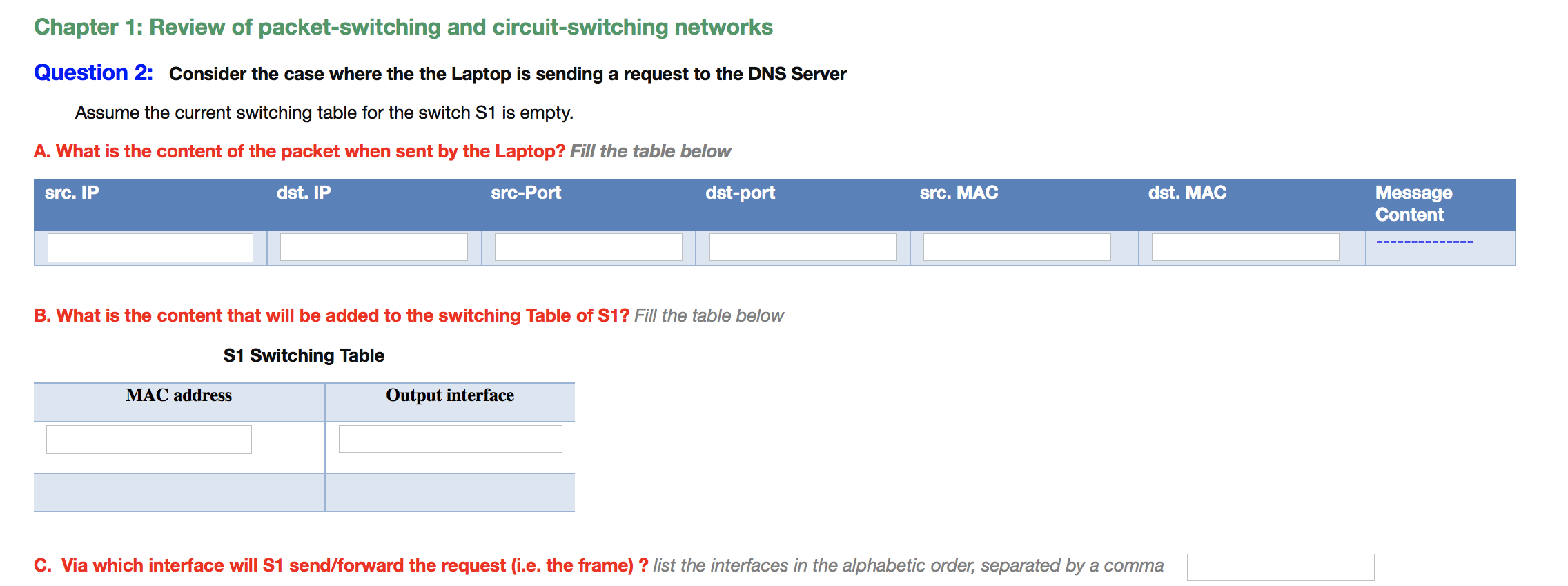 Solved Chapter 1: Review of packet-switching and | Chegg.com