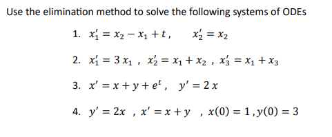 Solved Use the elimination method to ﻿solve the following | Chegg.com