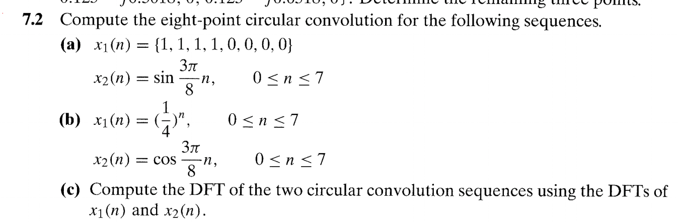 Solved n, 2 7.2 Compute the eight-point circular convolution | Chegg.com