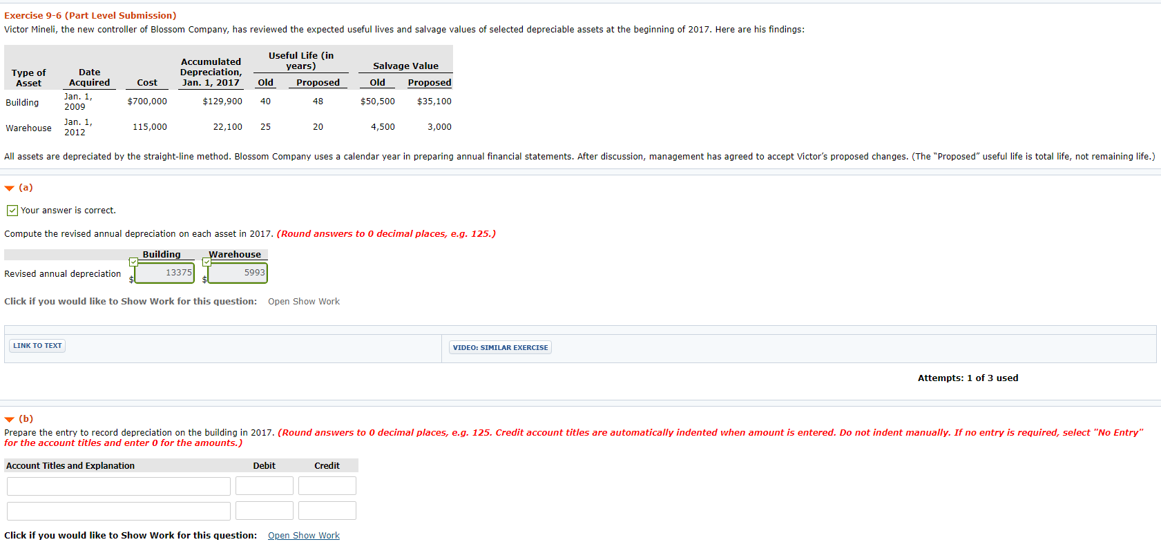 Solved Exercise 9-6 (Part Level Submission) Victor Mineli, | Chegg.com