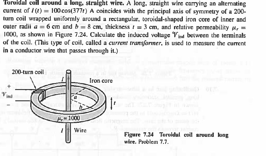 Solved Toroidal coil around a long, straight wire. A long, | Chegg.com