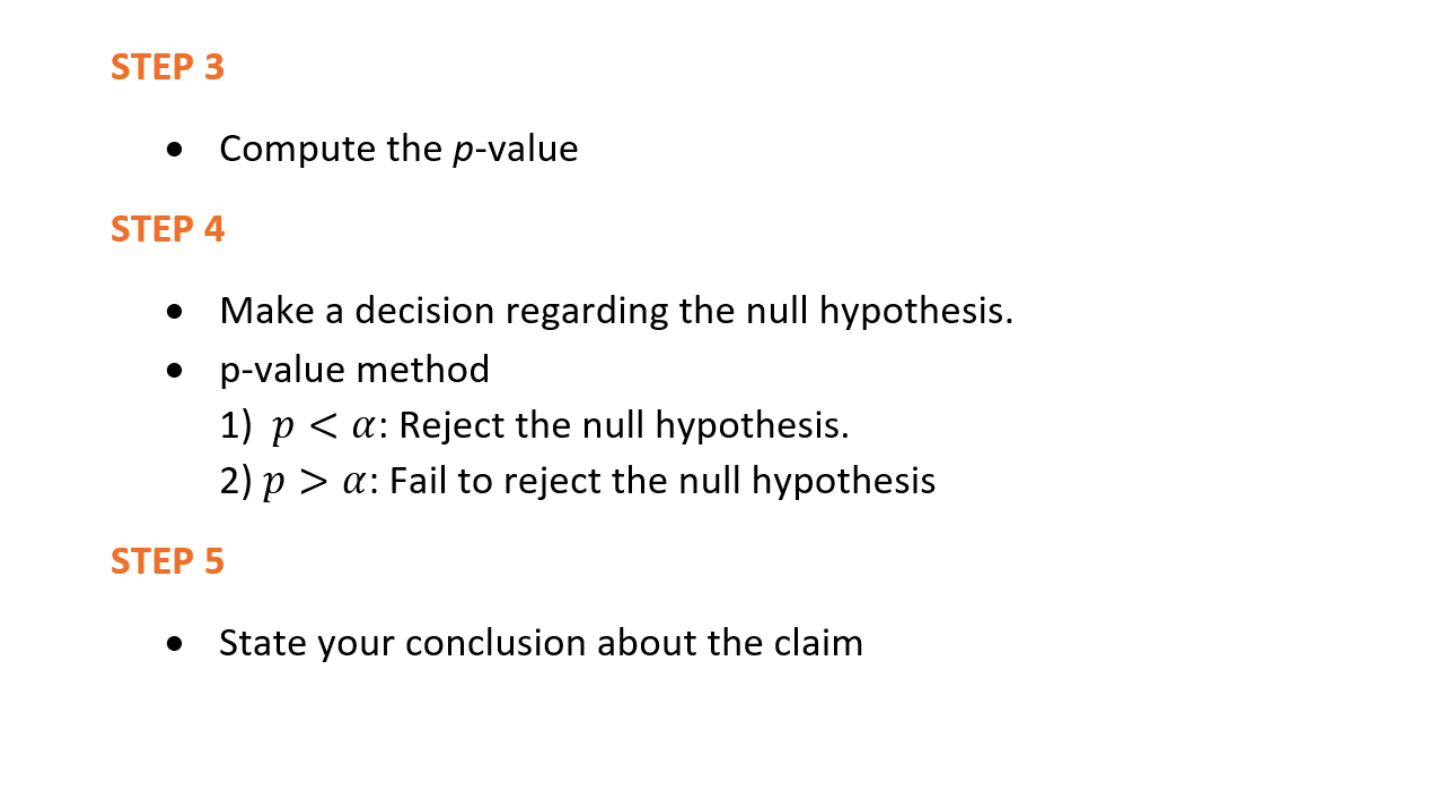 - Compute the p-value STEP 4 - Make a decision | Chegg.com