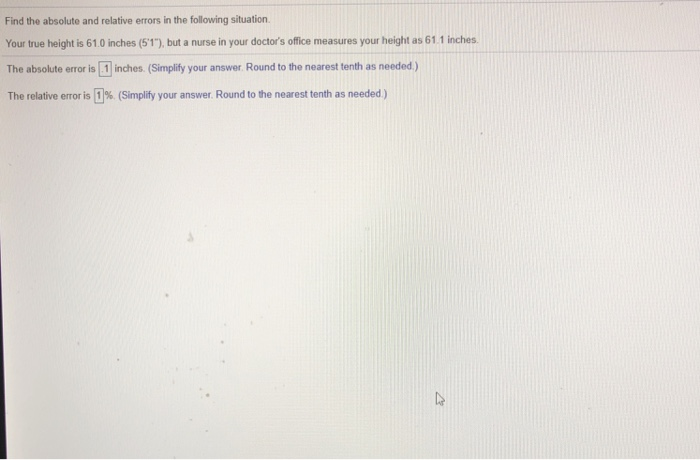 Solved Find The Absolute And Relative Errors In The 