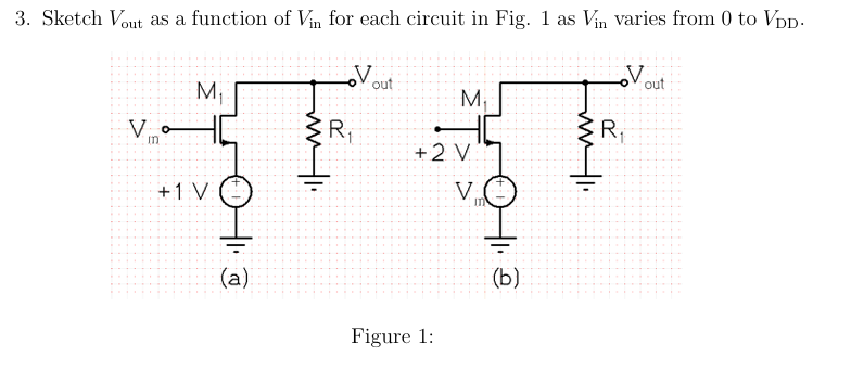 Sketch Vout as ﻿a function of Vin ﻿for each circuit | Chegg.com